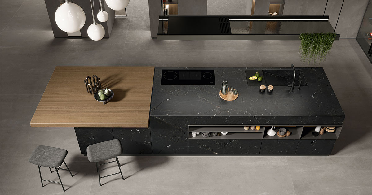 Encimera cocina imitación madera en gres porcelánico | Atlas Plan