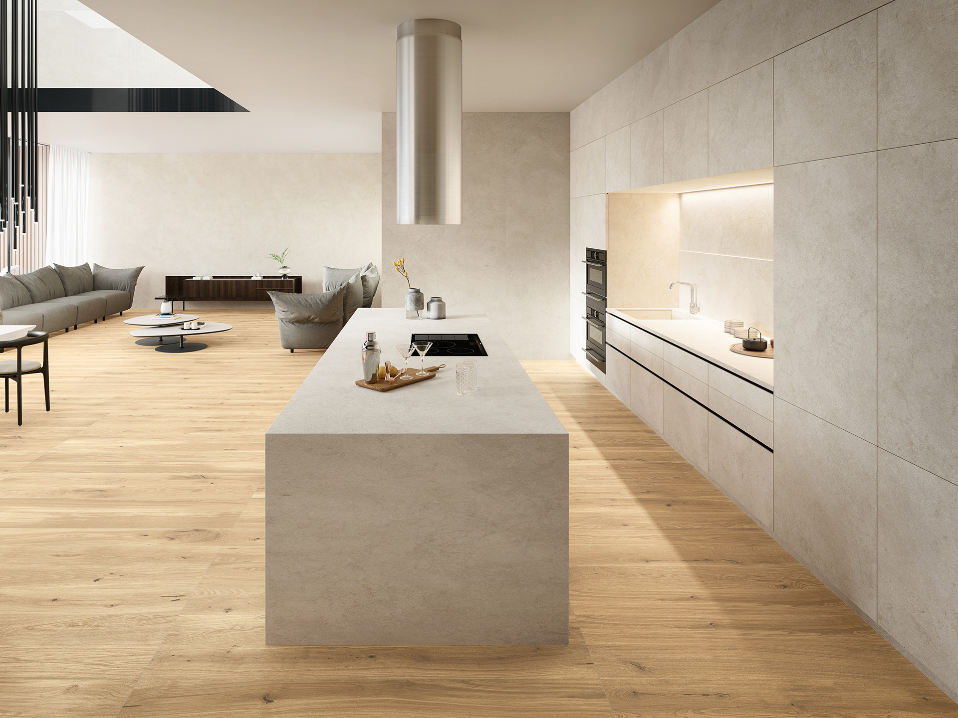 Boost Icor Bone stone-effect stoneware large slab - Atlas Plan