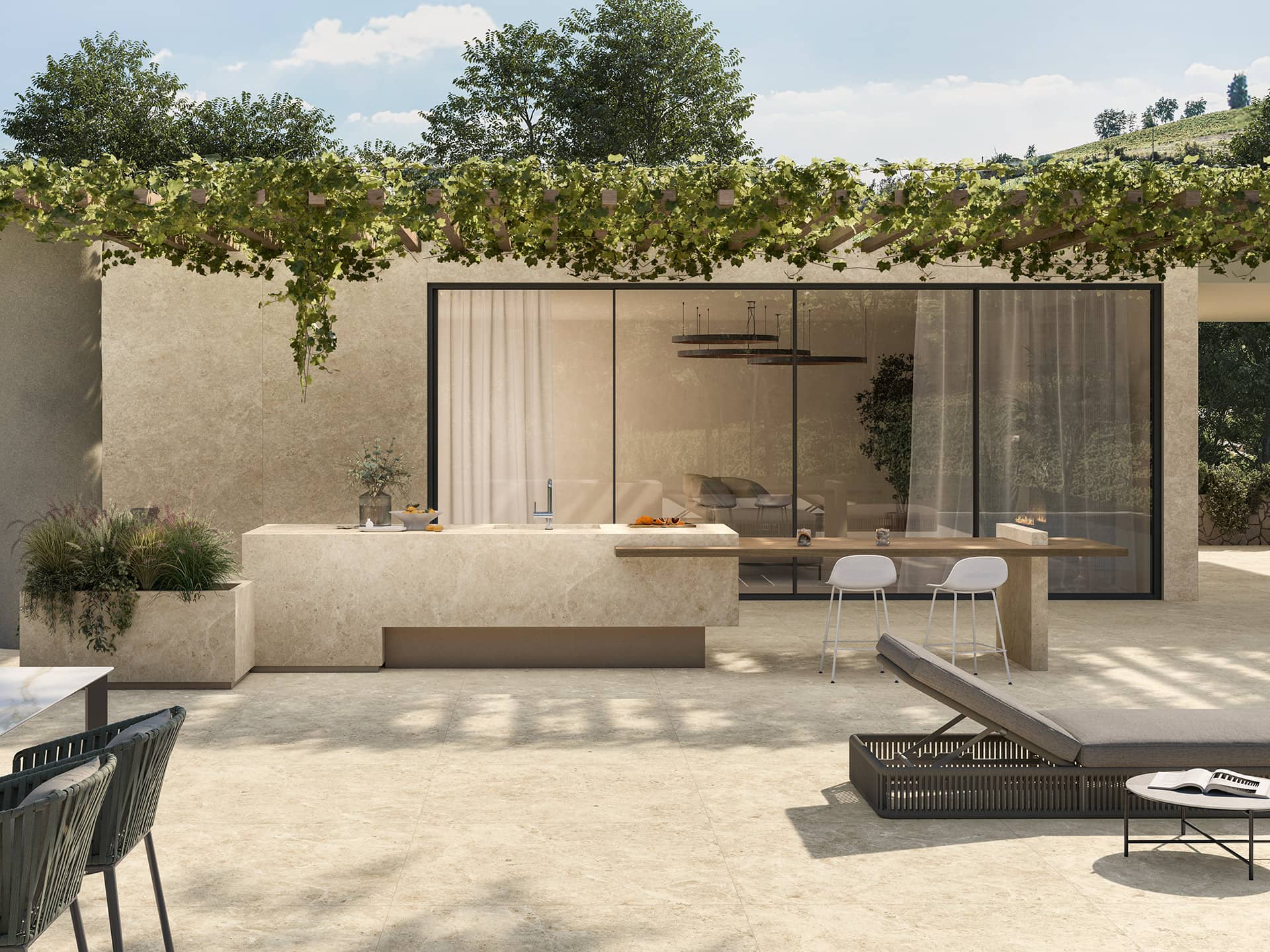 Nyra Hay: white stone-effect stoneware slab - Atlas Plan