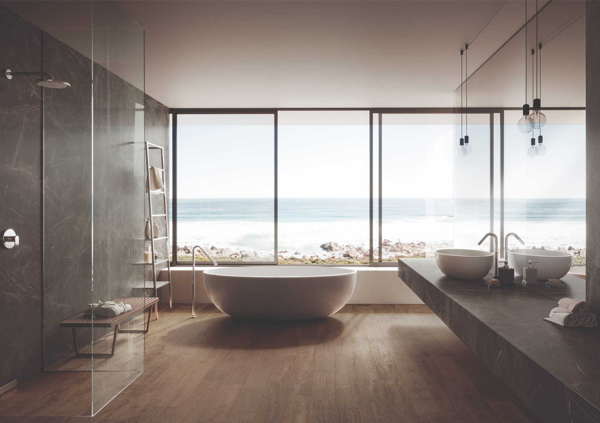 Gres porcelánico para baños: placas y planchas - Atlas Plan